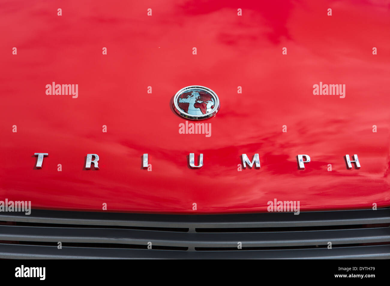 A fully restored red Triumph TR4a sports car Stock Photo - Alamy