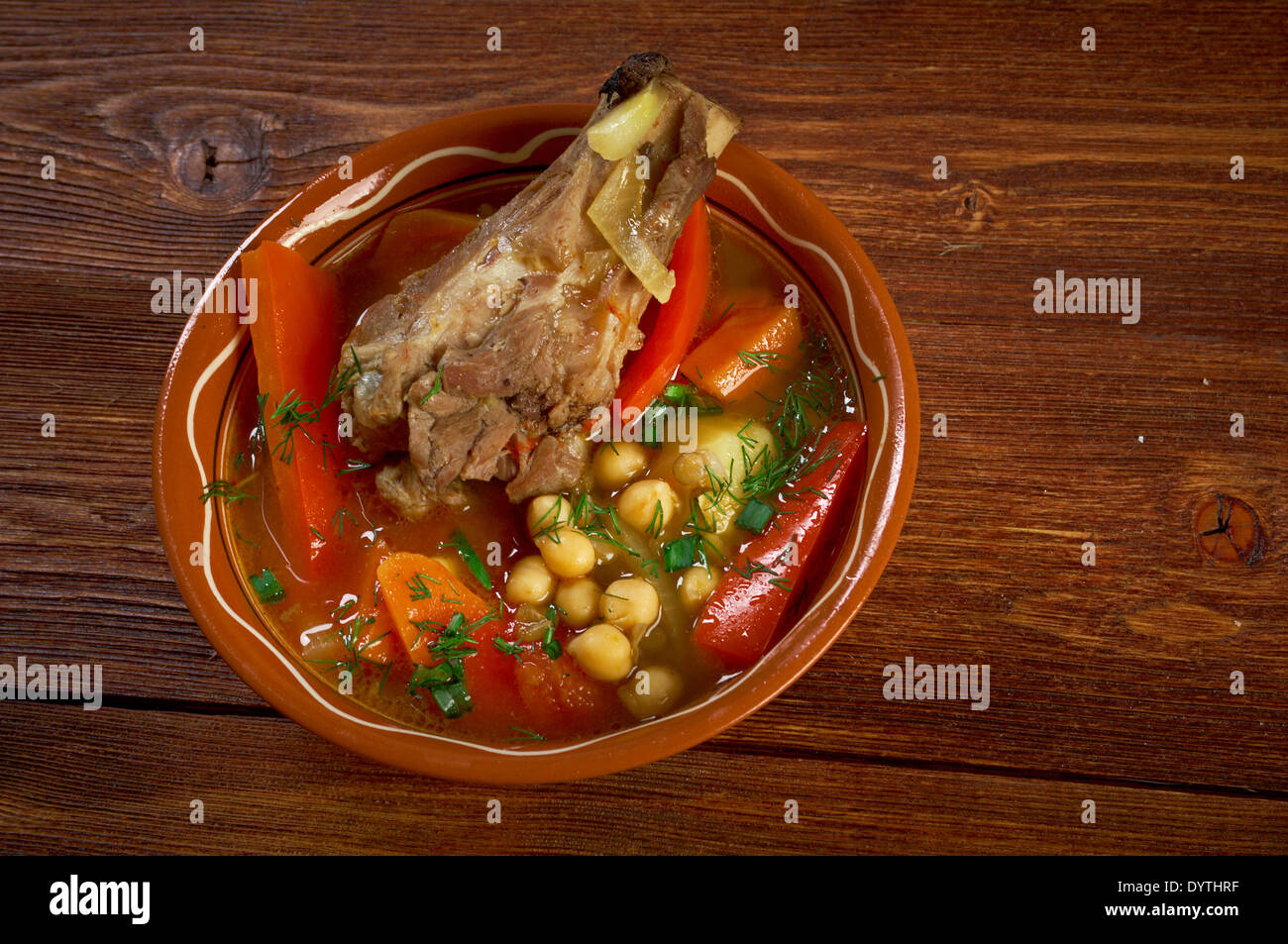 kovurma shorva - Traditional uzbek soup Shurpa Stock Photo - Alamy