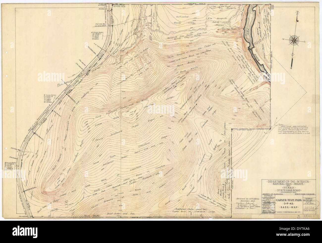 This base map shows Garner State Park, a Texas State Park, developed by ...