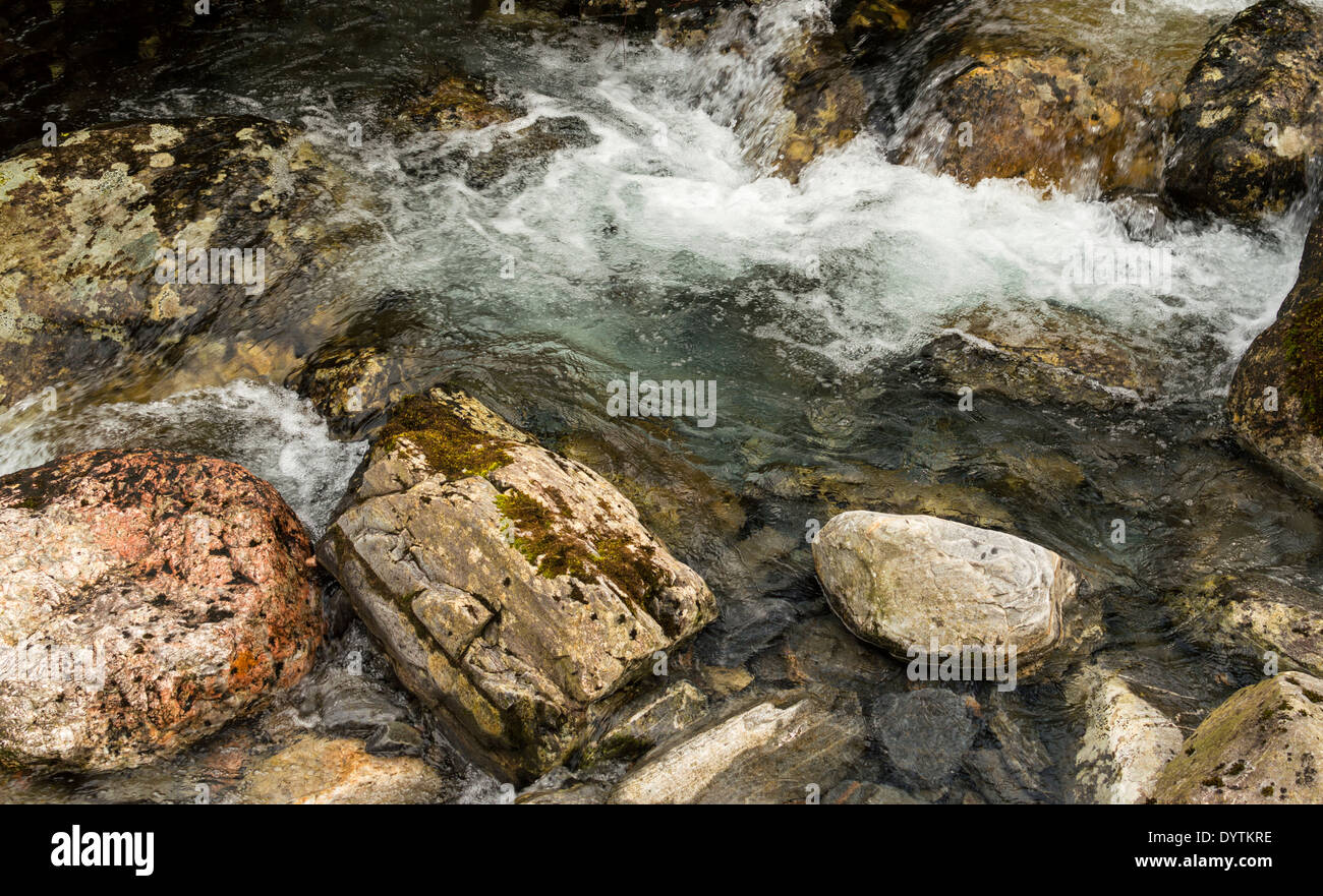CLEAR WATER MOUNTAIN STREAM AND COLOURED STONES KINLOCH HOURN WEST ...