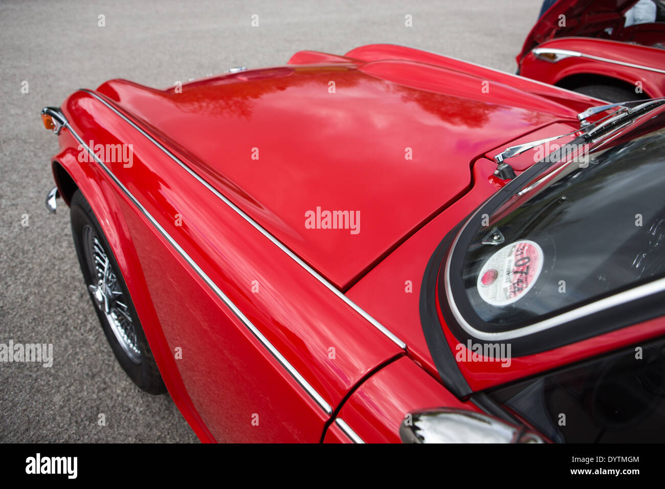 A fully restored red Triumph TR4a sports car Stock Photo - Alamy