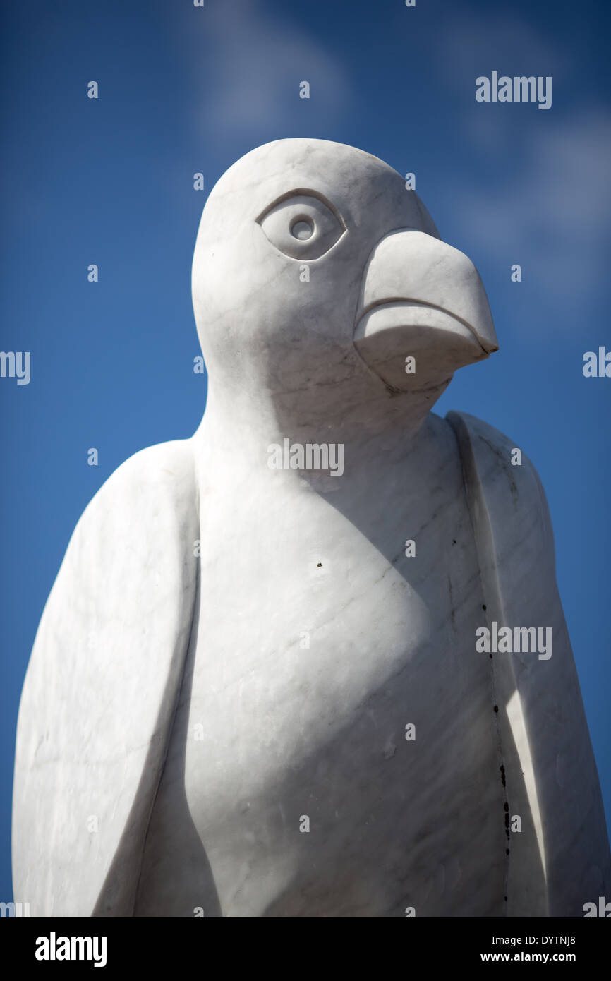 The bird sculpture on The Stone Pier at Morecambe Stock Photo - Alamy