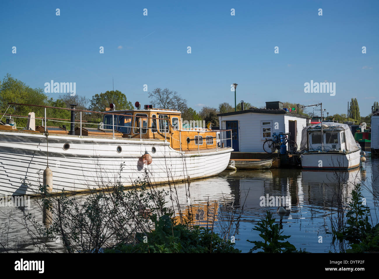 Boatyard on the river Thames, Borough of Richmond, London, UK Stock ...