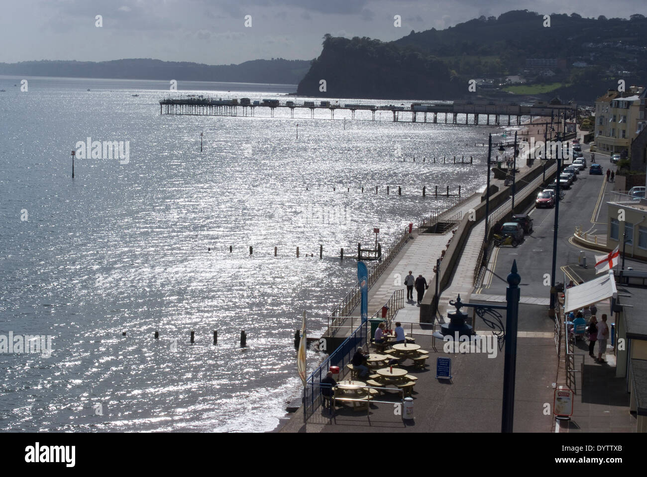 Town and pier view, Teignmouth, Devon, UK Stock Photo - Alamy