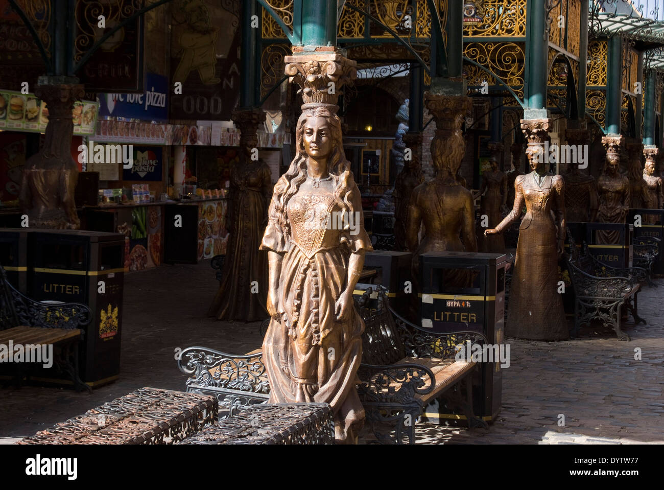 Quirky and eclectic decor in the food stall area of Camden Lock, London ...