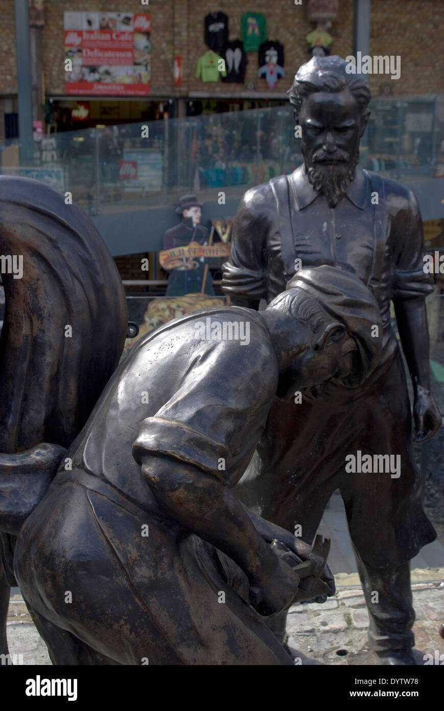 Statues depicting the Old Horse Stables, Camden Lock, London, UK Stock ...
