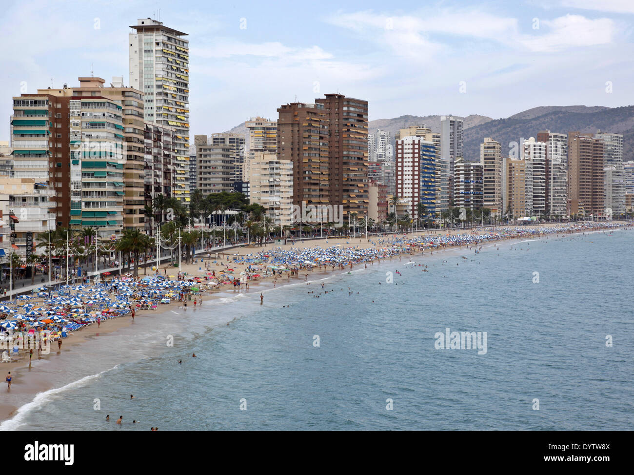 Benidorm beach crowd hi-res stock photography and images - Alamy