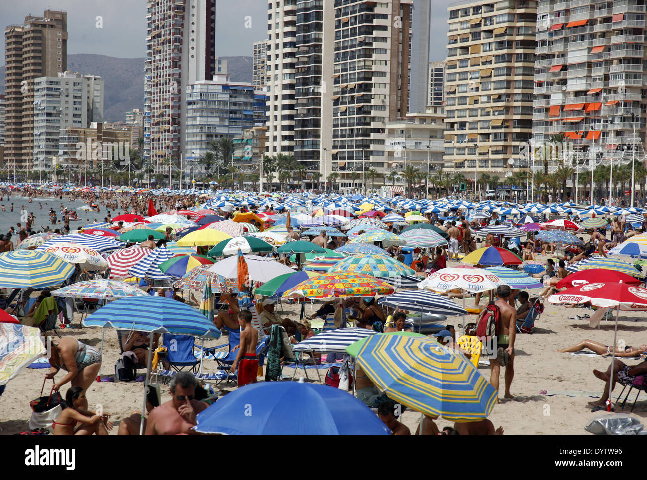 Benidorm beach crowd hi-res stock photography and images - Alamy