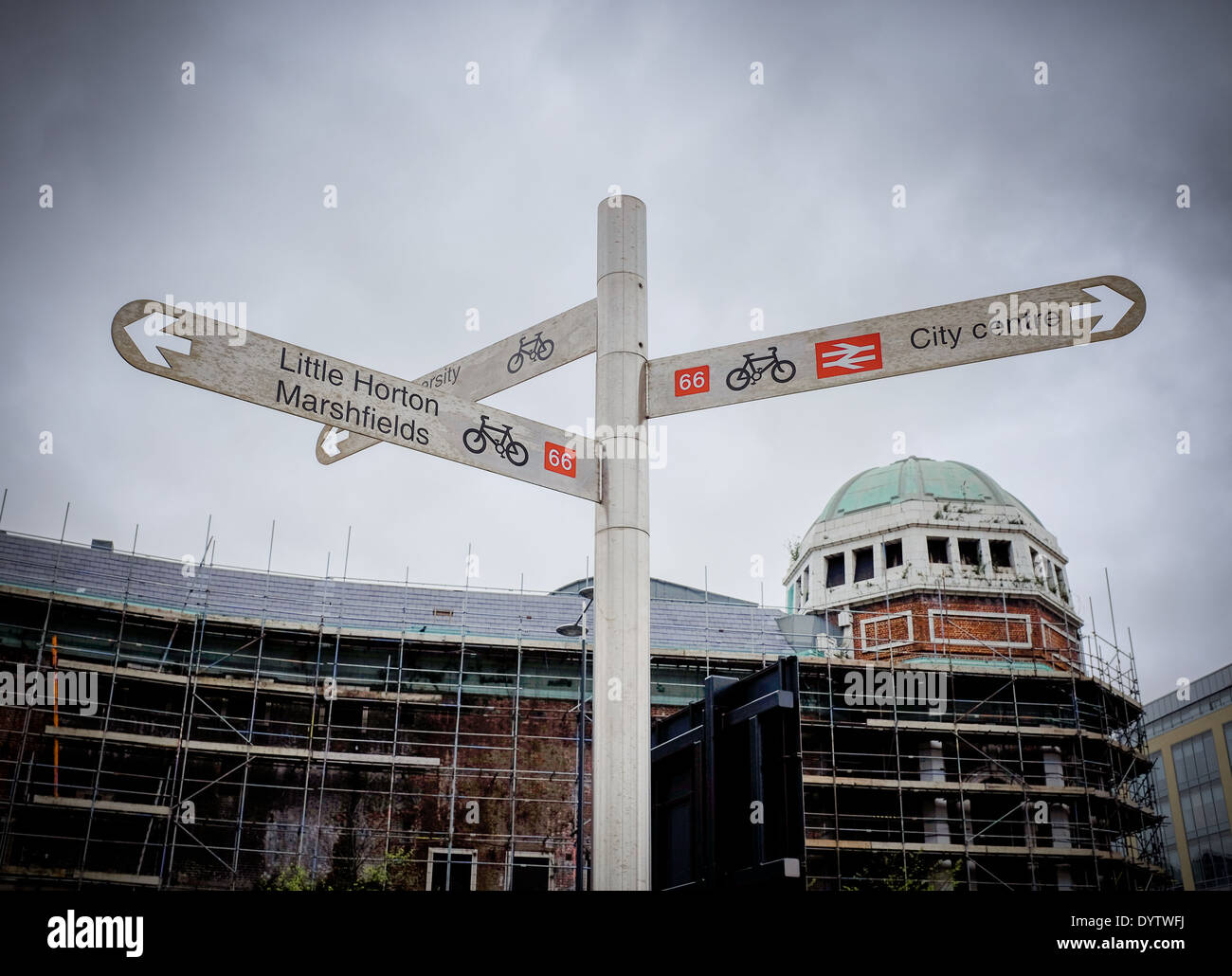 Route 66 sixty-six: a British National Cycle Network route sign in ...
