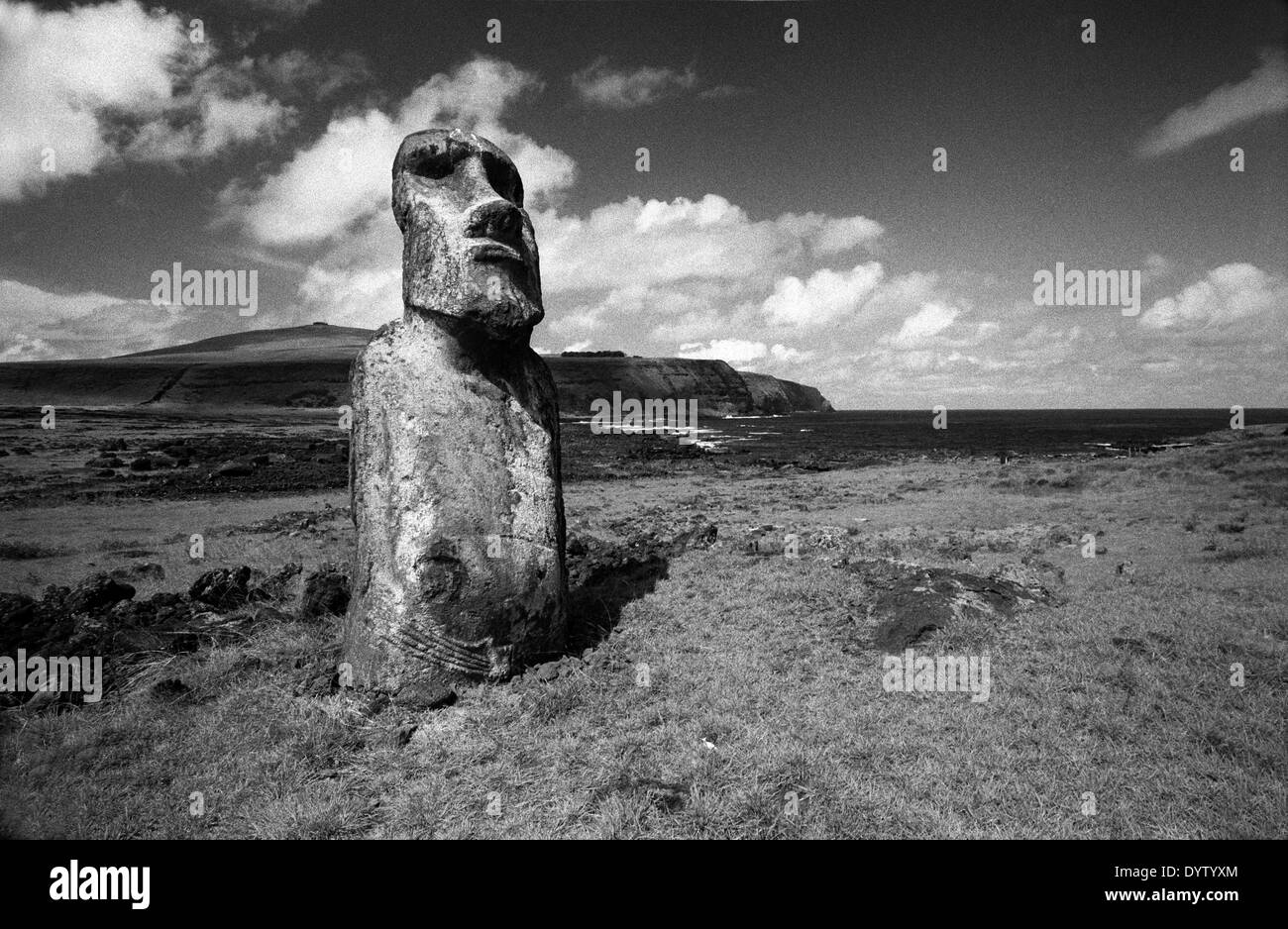 Santiago chile easter island moai Black and White Stock Photos & Images ...