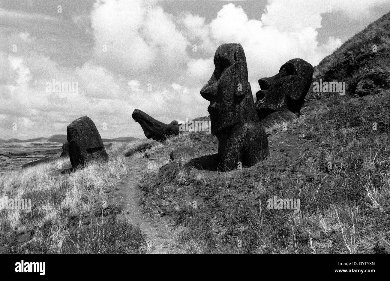 Santiago chile easter island moai Black and White Stock Photos & Images ...