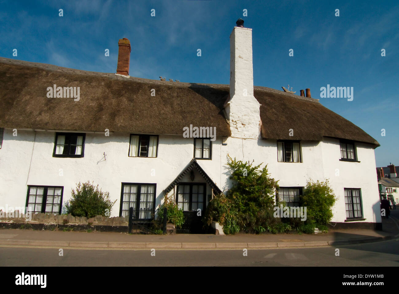Houses at the main street of Porlock Stock Photo - Alamy