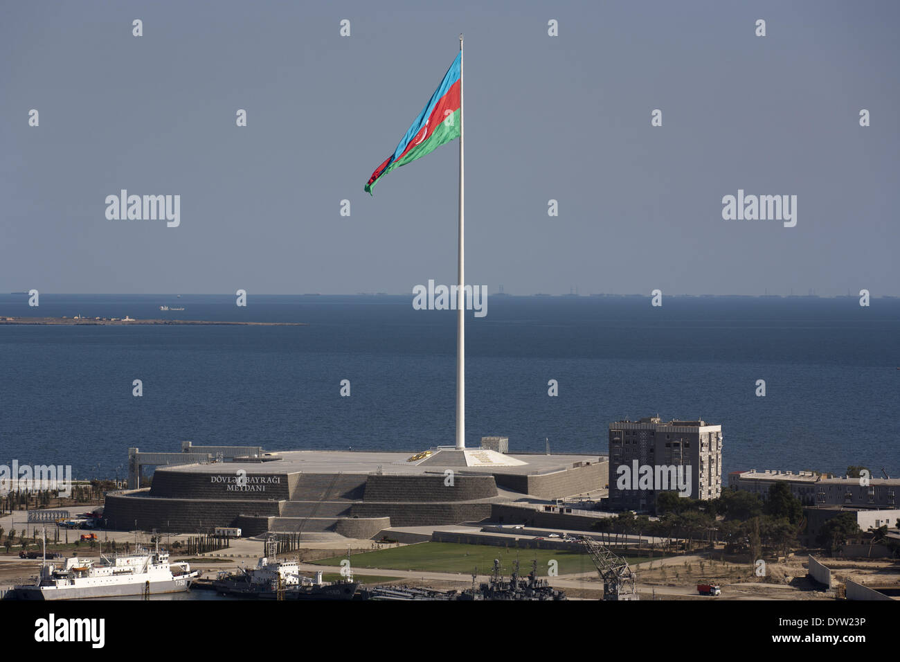 House No. 5 right of the former tallest flagpole of the world Stock ...