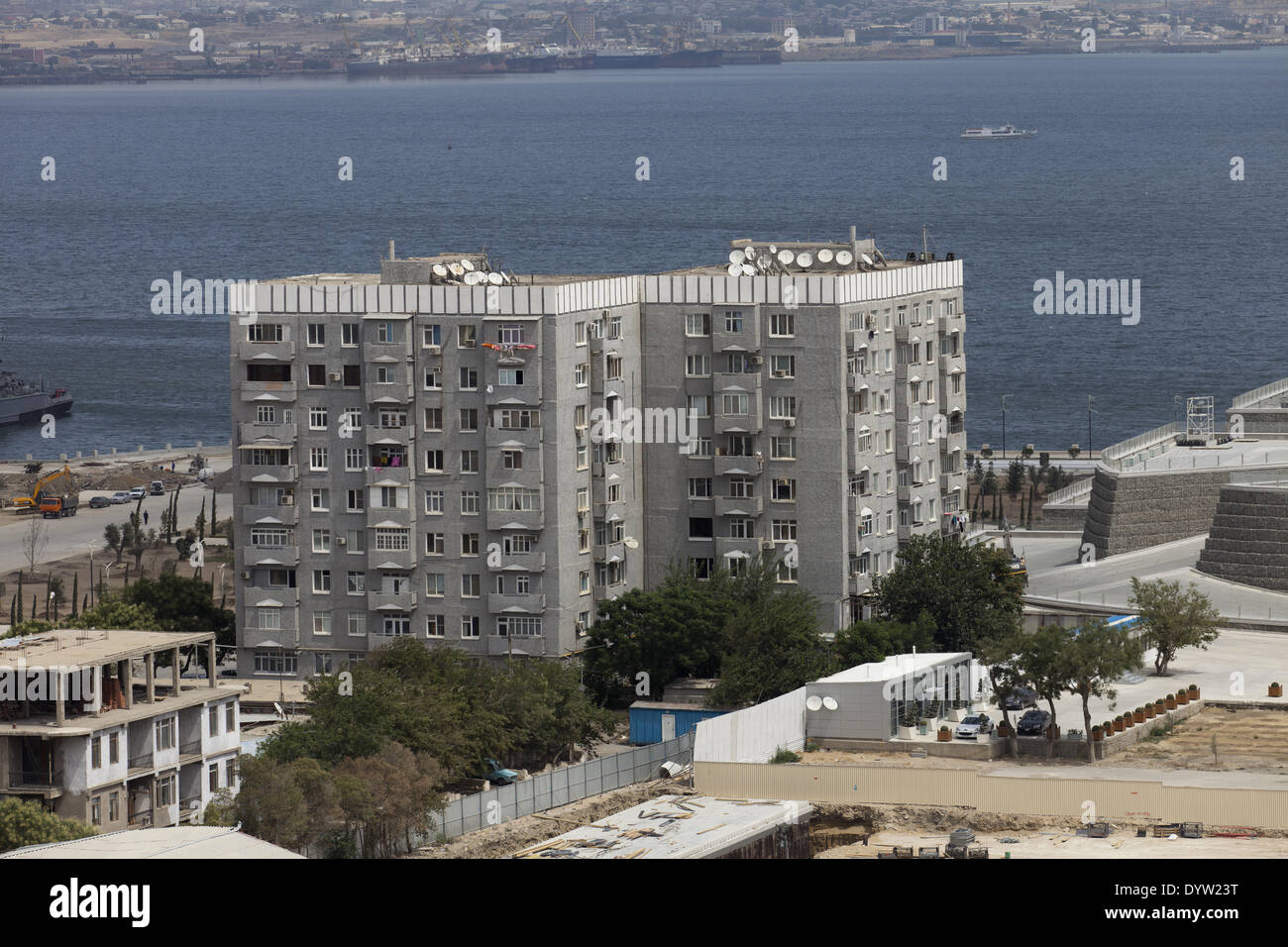 House No. 5 right of the former tallest flagpole of the world Stock ...