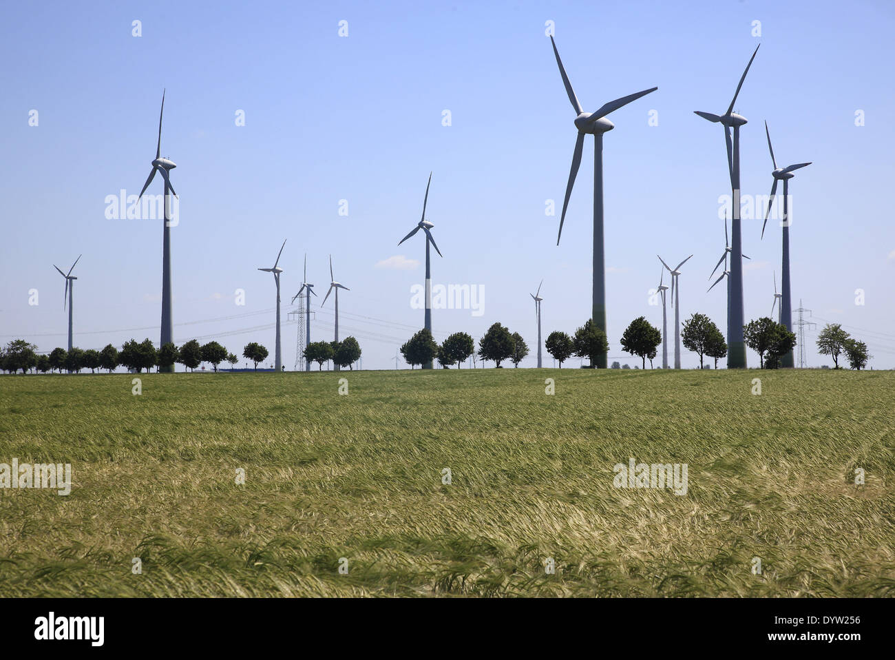 Wind power plant at Loeberitz Stock Photo - Alamy