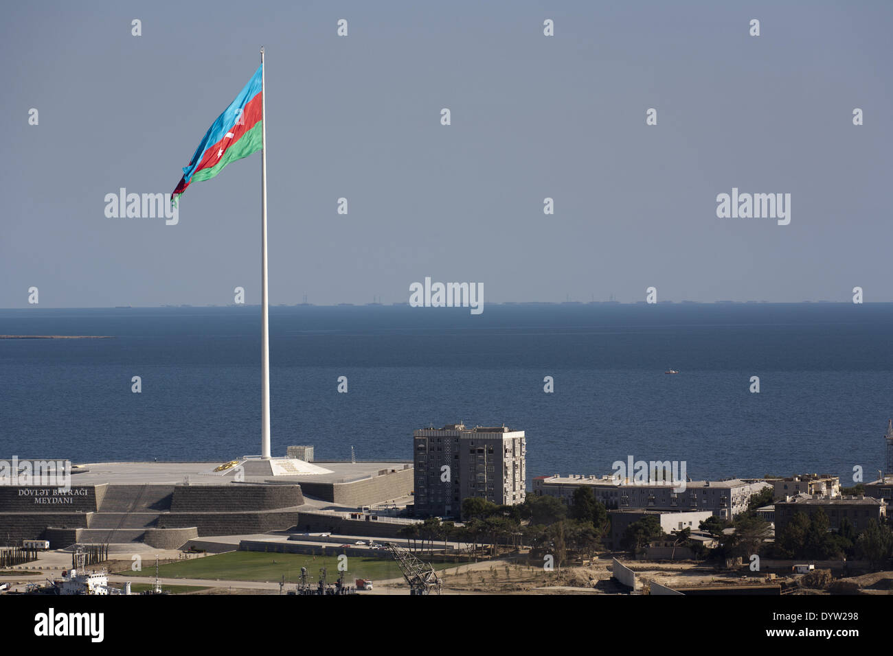 House No. 5 right of the former tallest flagpole of the world Stock ...