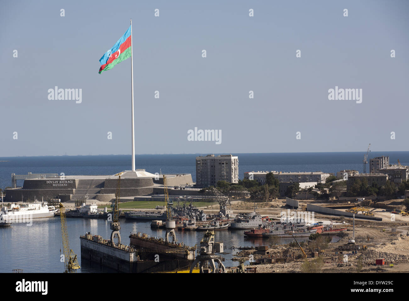 House No. 5 right of the former tallest flagpole of the world Stock ...
