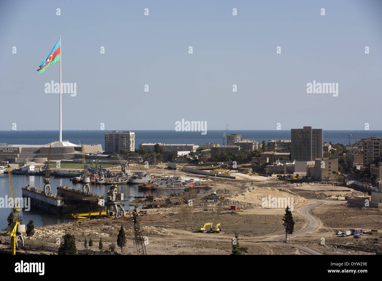 House No. 5 right of the former tallest flagpole of the world Stock ...