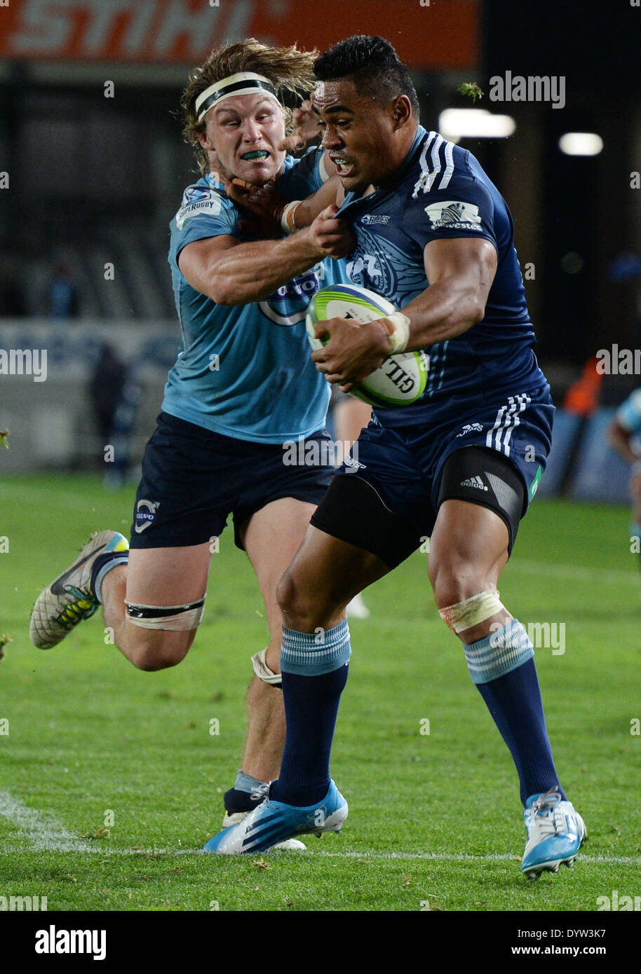 Auckland, New Zealand. 25th Apr, 2014. Francis Saili heads for the try ...