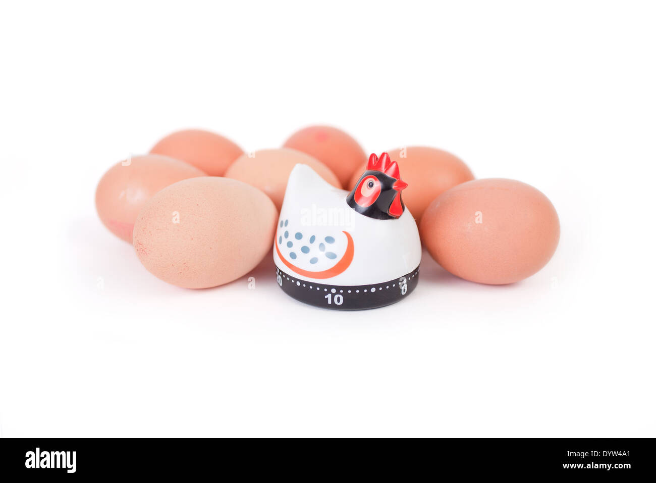 Egg timer with eggs Stock Photo - Alamy