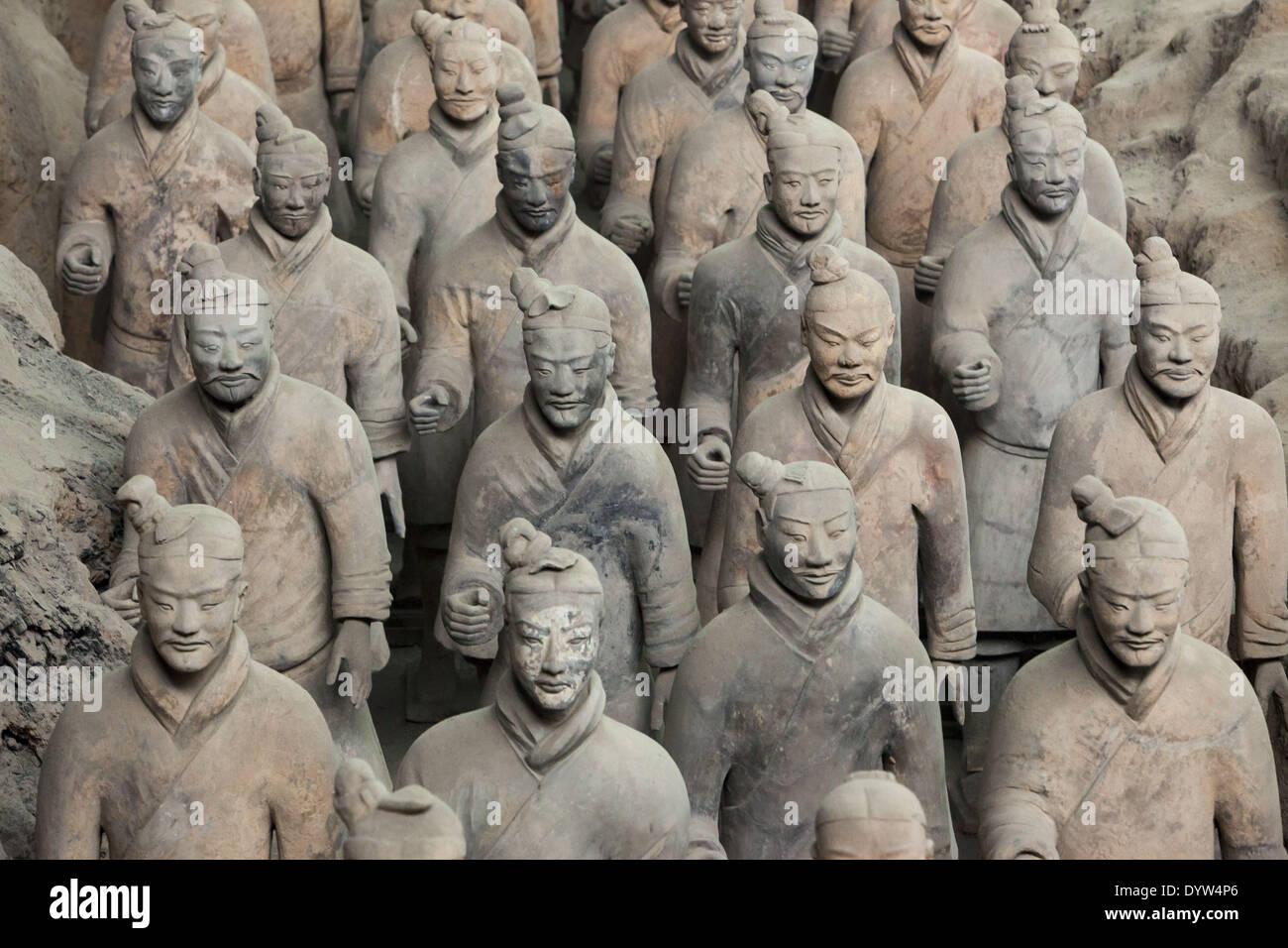 Terracotta army soldiers are display at a museum Stock Photo - Alamy