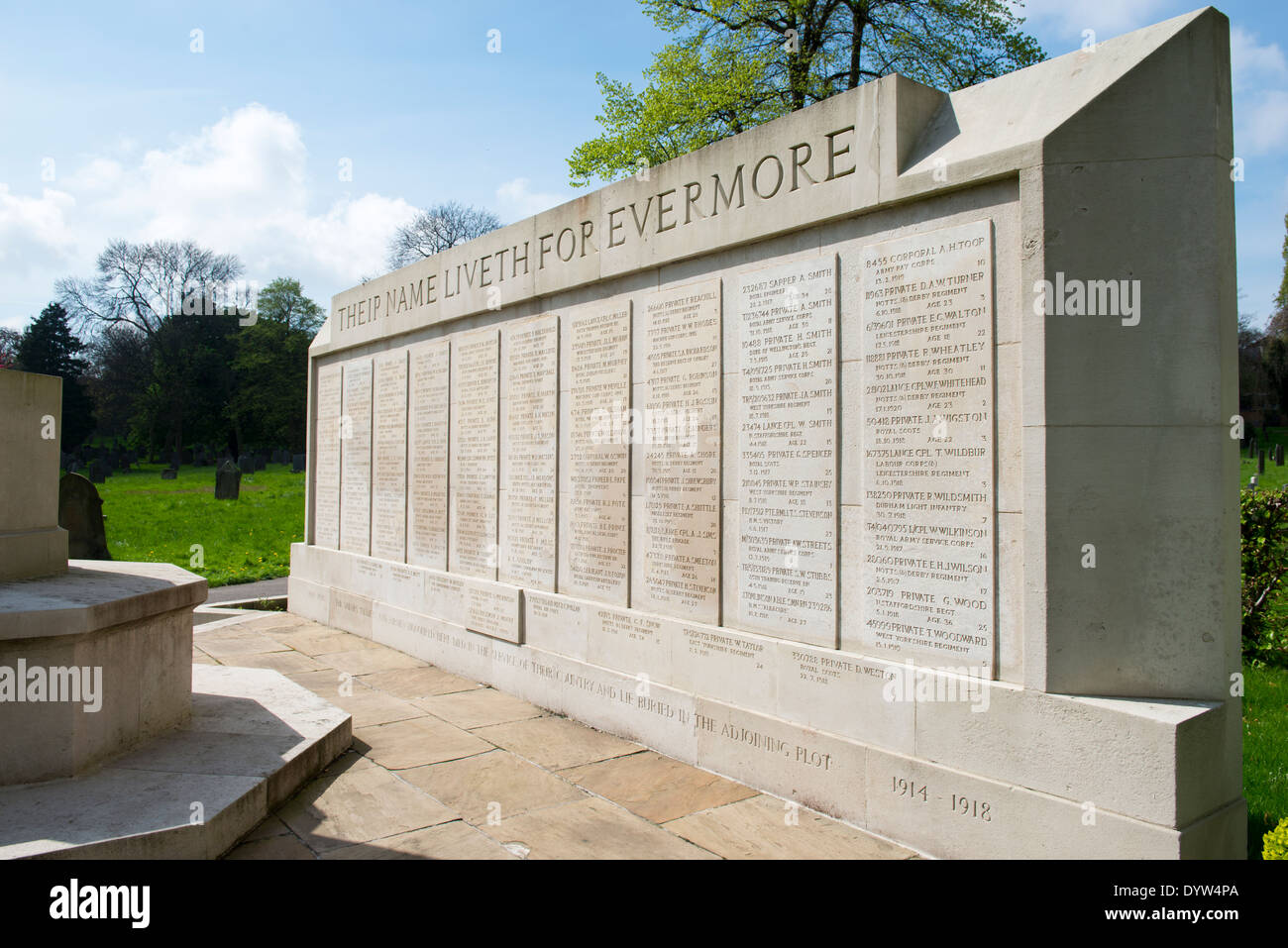 Memorial at the Nottingham City General Cemetery, Nottinghamshire ...