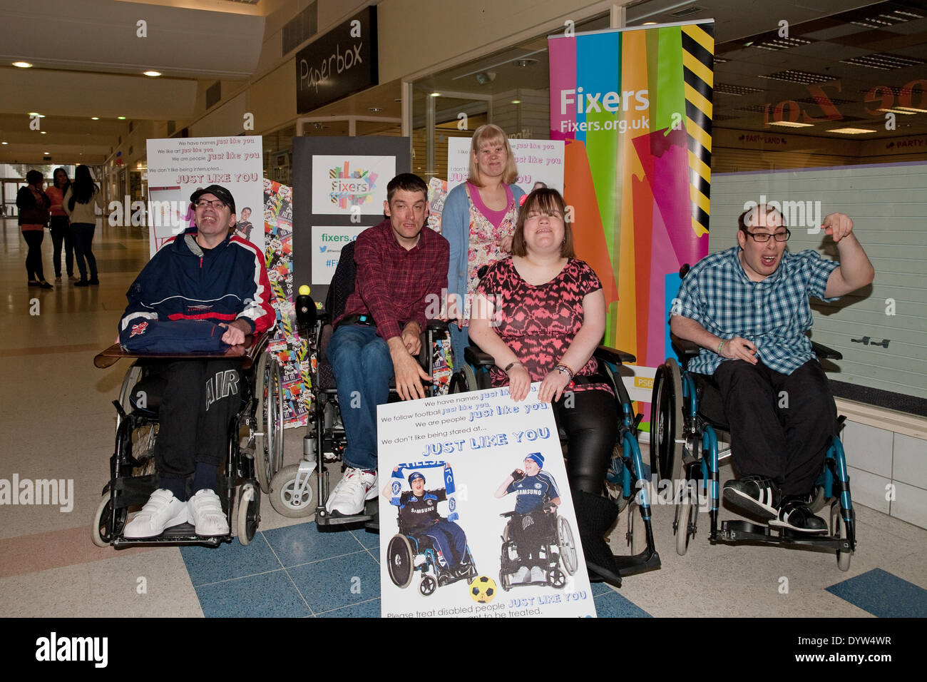 Orpington, UK. 25th April 2014.The unveiling of the "treat disabled ...