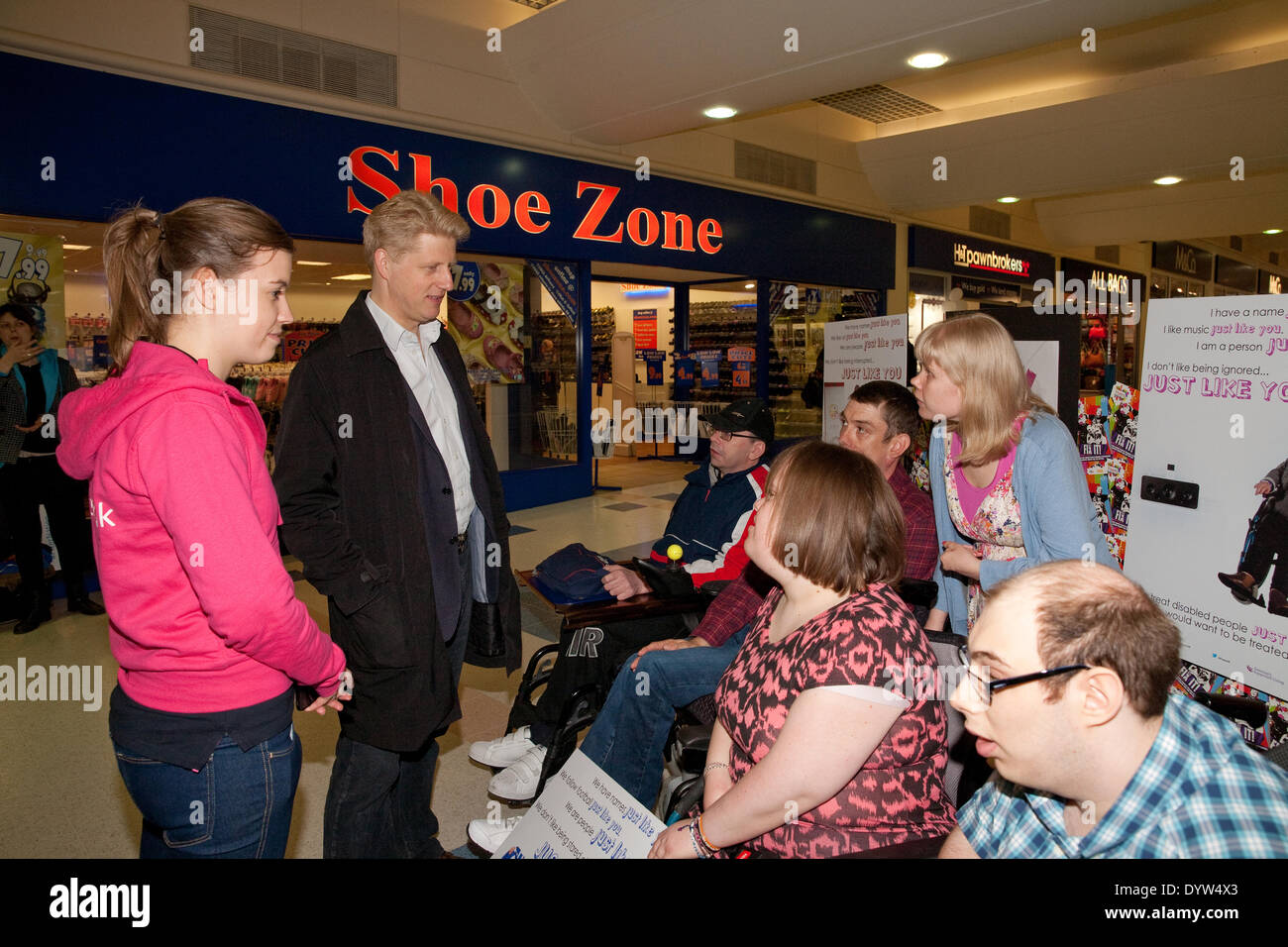 Orpington, UK. 25th April 2014.Jo Johnson MP at the poster unveiling of ...