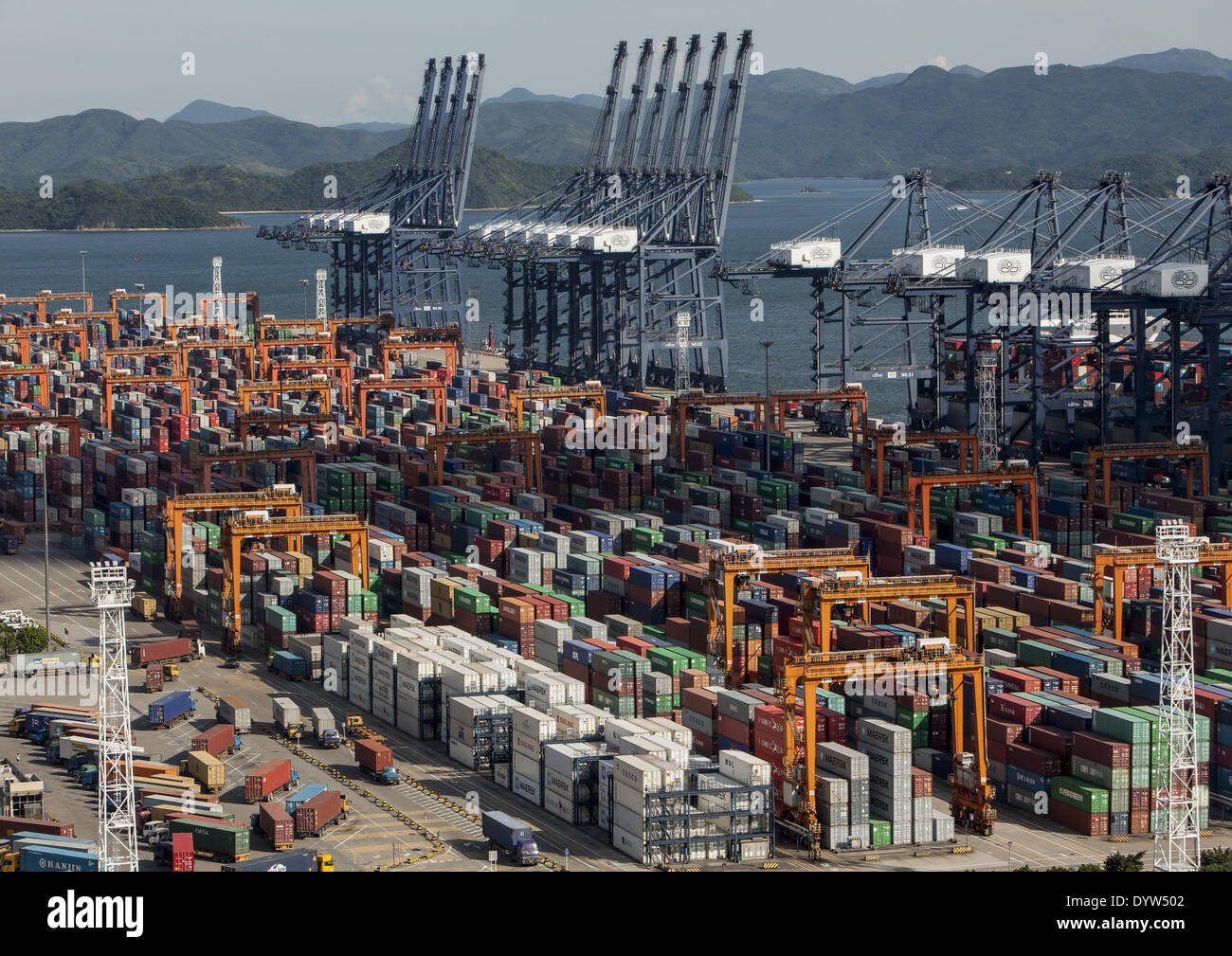 Tractors communte at Shenzhen's Yantian International Container ...