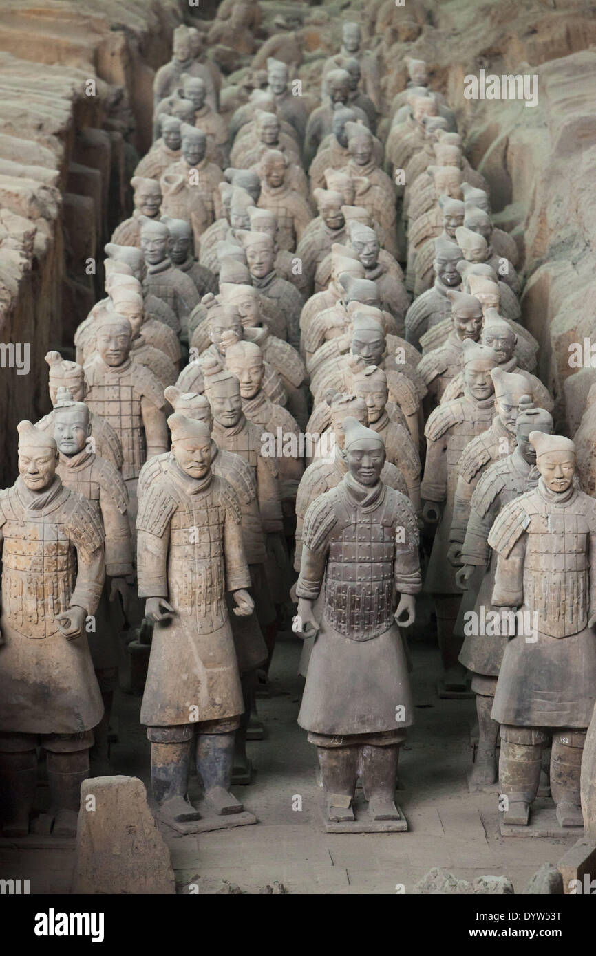 Terracotta army soldiers are display at a museum Stock Photo - Alamy