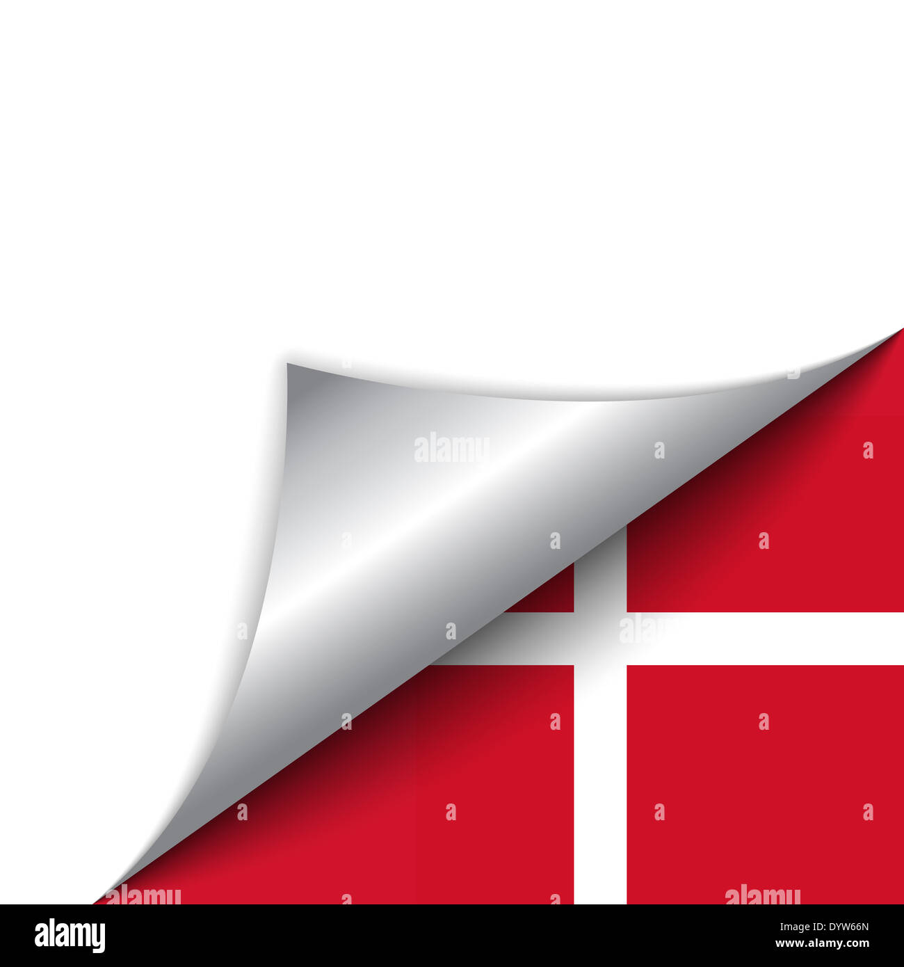 Vector - Denmark Country Flag Turning Page Stock Photo - Alamy