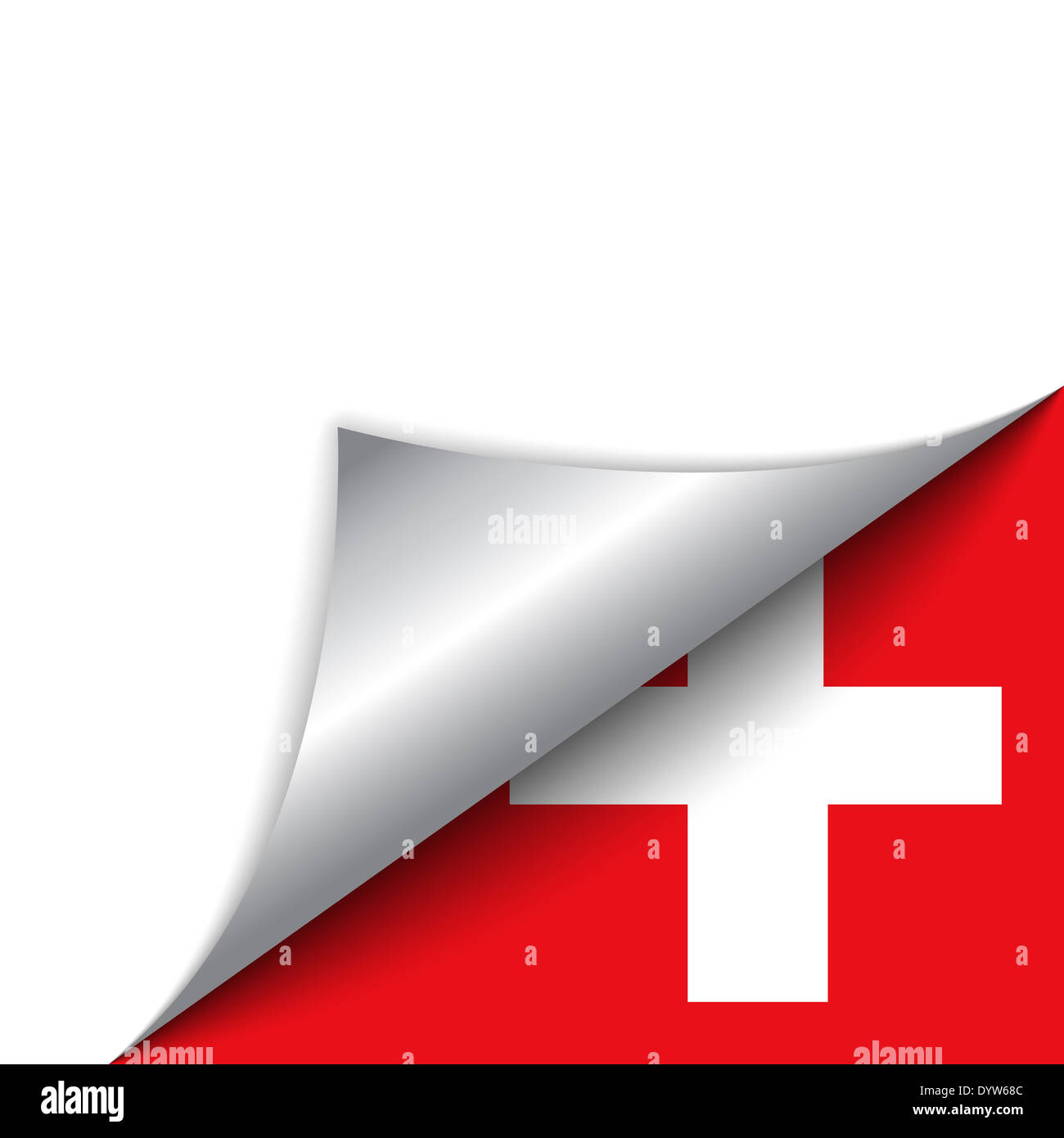 Vector - Switzerland Country Flag Turning Page Stock Photo - Alamy