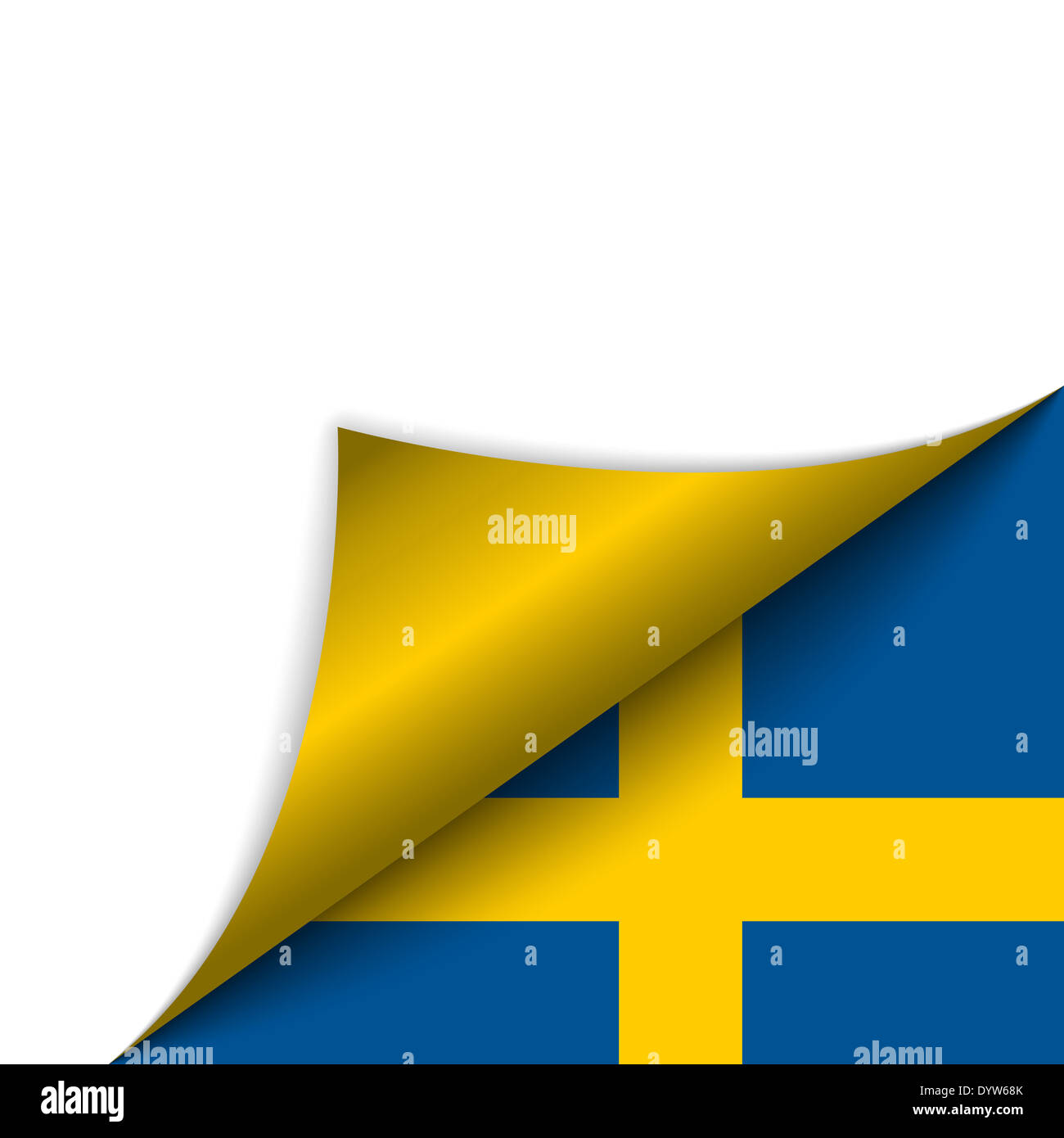 Vector - Sweden Country Flag Turning Page Stock Photo - Alamy