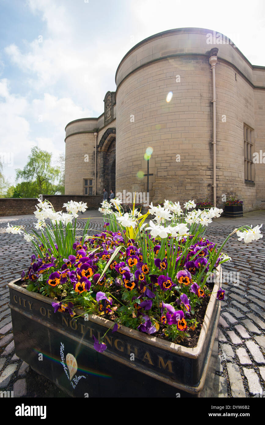 Spring flowers at Nottingham Castle, Nottinghamshire England UK Stock ...