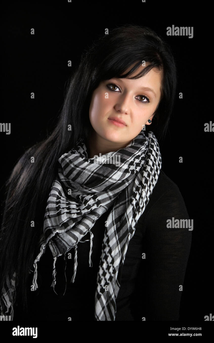 Teen girl serious look Stock Photo - Alamy