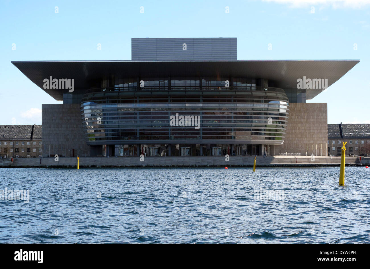 View of the opera house on the island of Holmen in Copenhagen, Denmark ...
