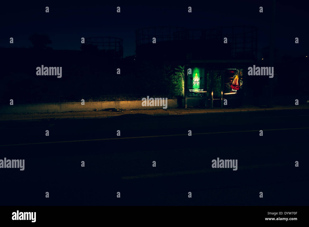 Bus stop night hi-res stock photography and images - Alamy