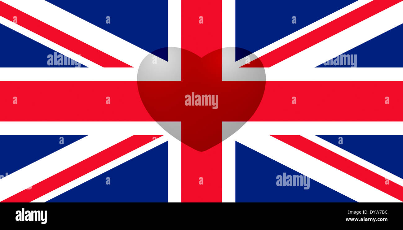 Union Jack flag representing the United Kingdom of Great Britain with a ...