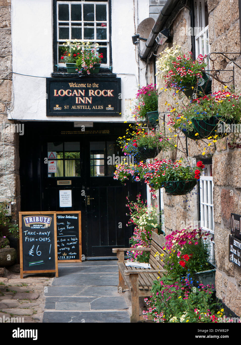 Logan Rock Inn Treen in Britain Stock Photo - Alamy