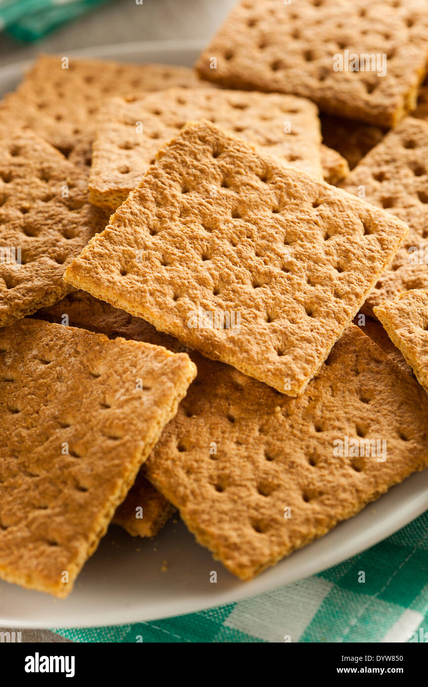 Healthy Honey Graham Crackers on a Plate Stock Photo - Alamy