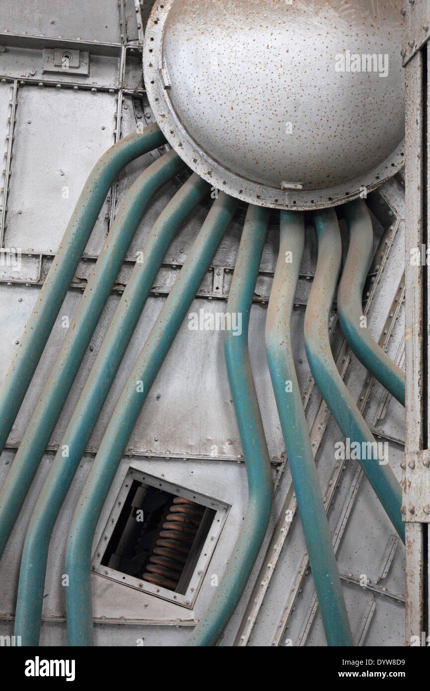 Modern art formed by stream engine pipes at The Historic Dockyard ...