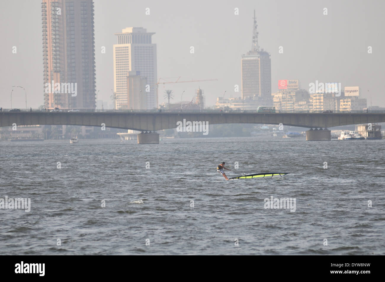 Windsurfing on the River Nile in central Cairo. Photograph by Barry ...