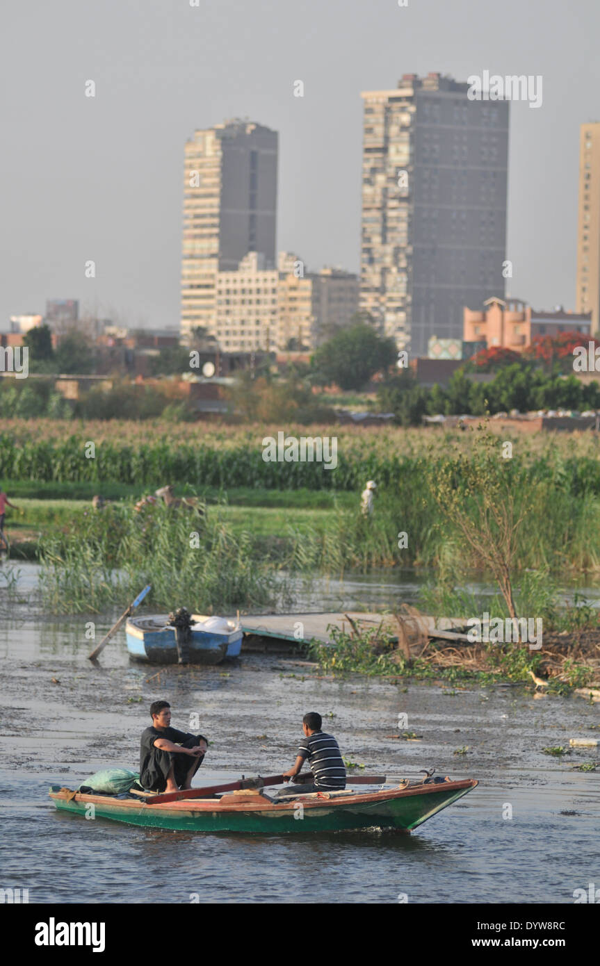 Fishermen on the river Nile in southern Cairo. Photograph by Barry ...