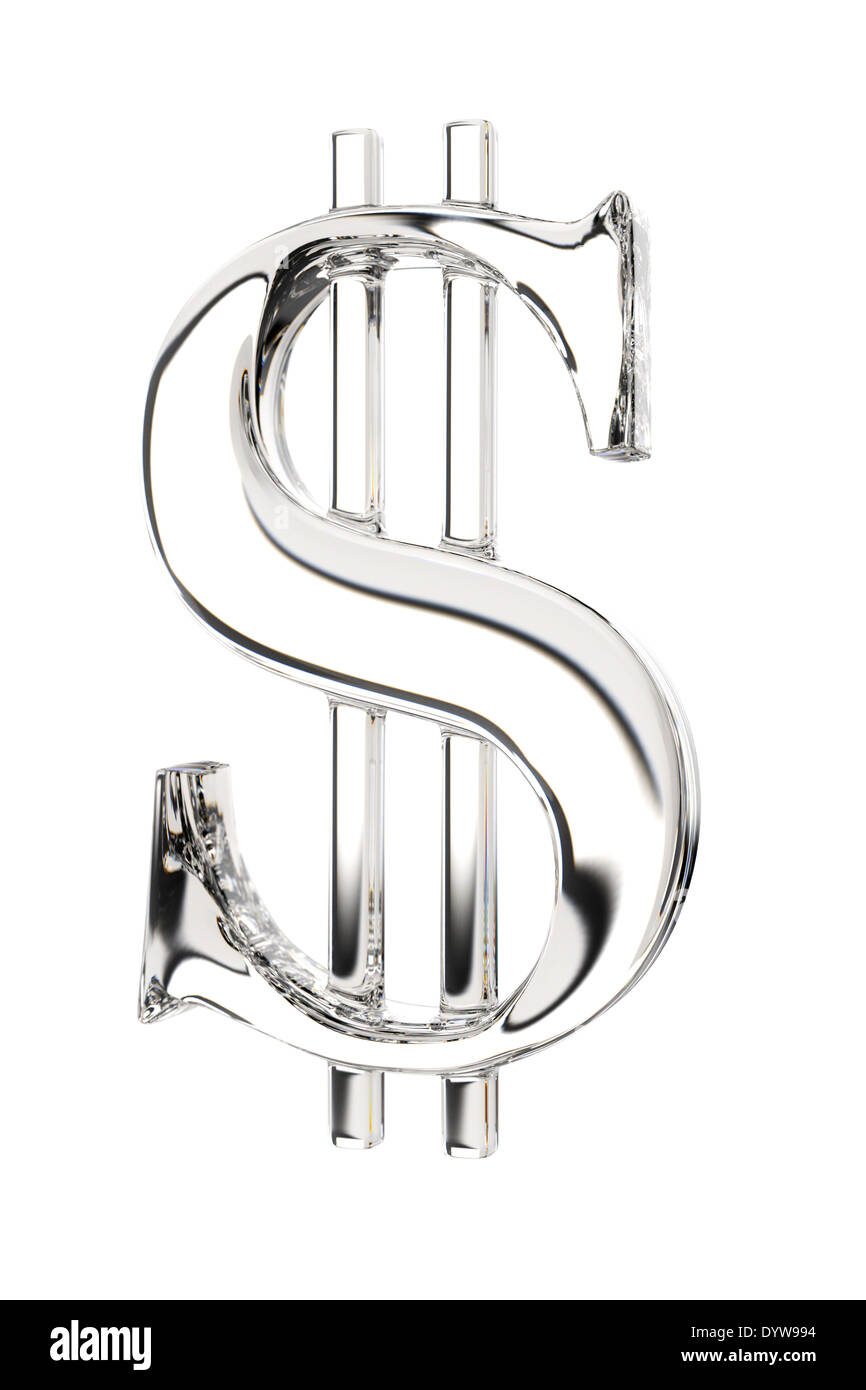 multilayer golden and silver dollar sign isolated on white Stock Photo ...