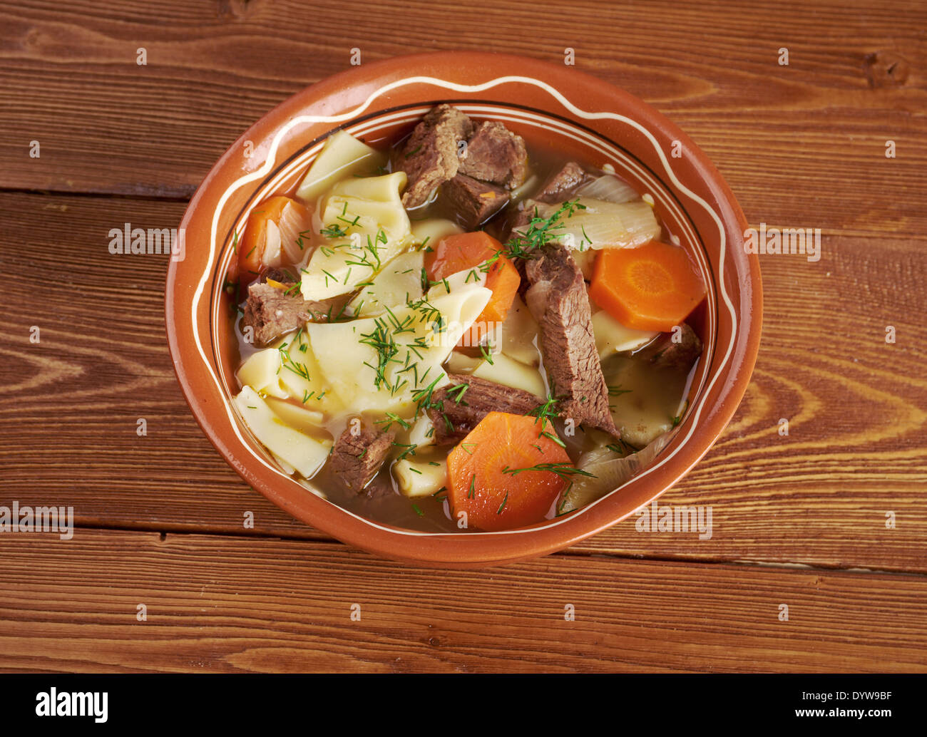 Kullama - national dish of some Turkic peoples.Traditional meat asian ...
