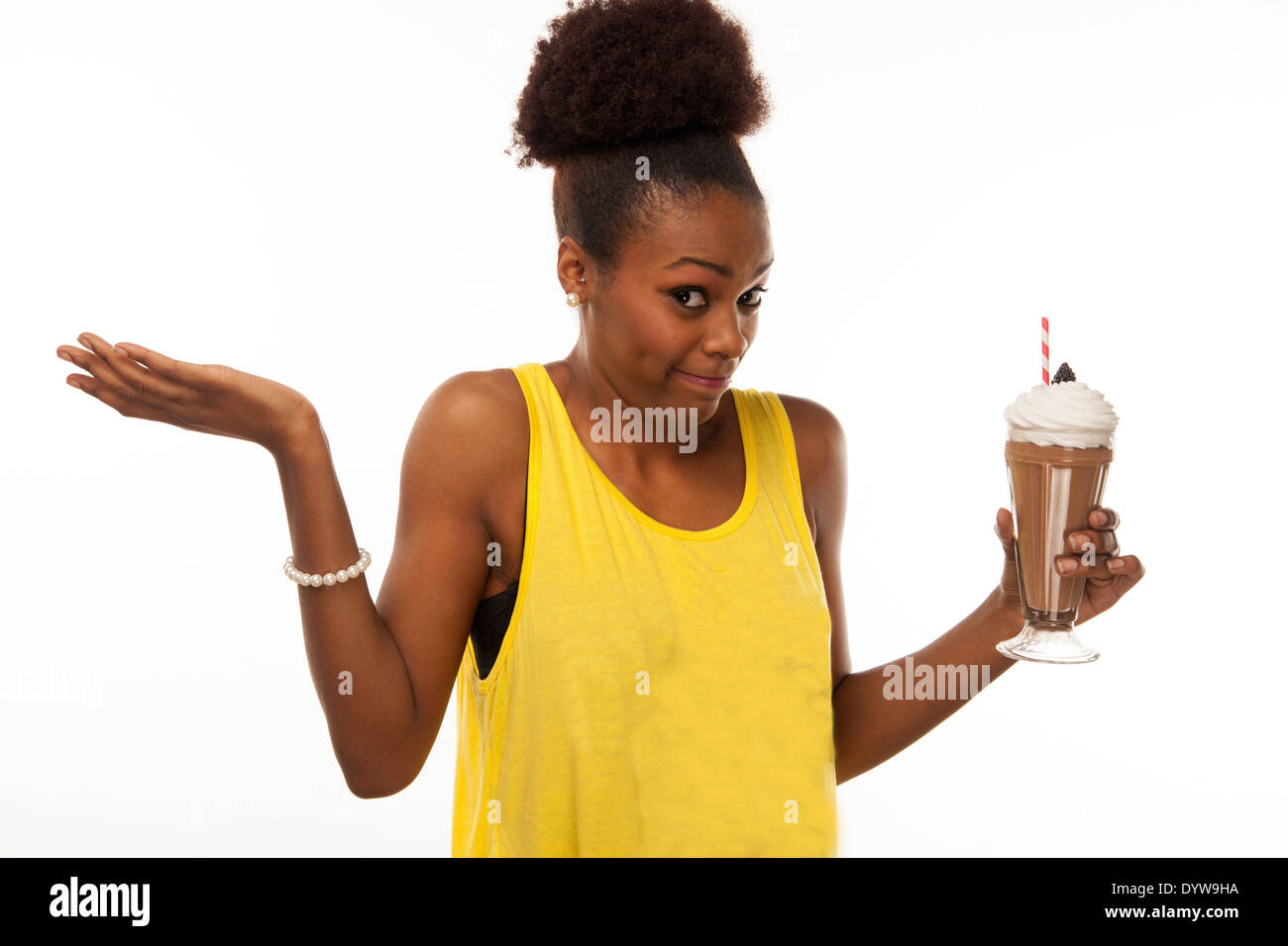 Girl drinking a milkshake hi-res stock photography and images - Alamy