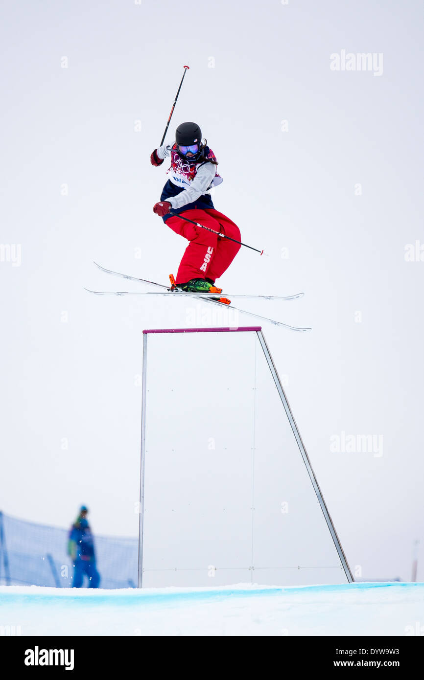 Devin Logan (USA) competing in the Ladies' Ski Slopestyle at the ...