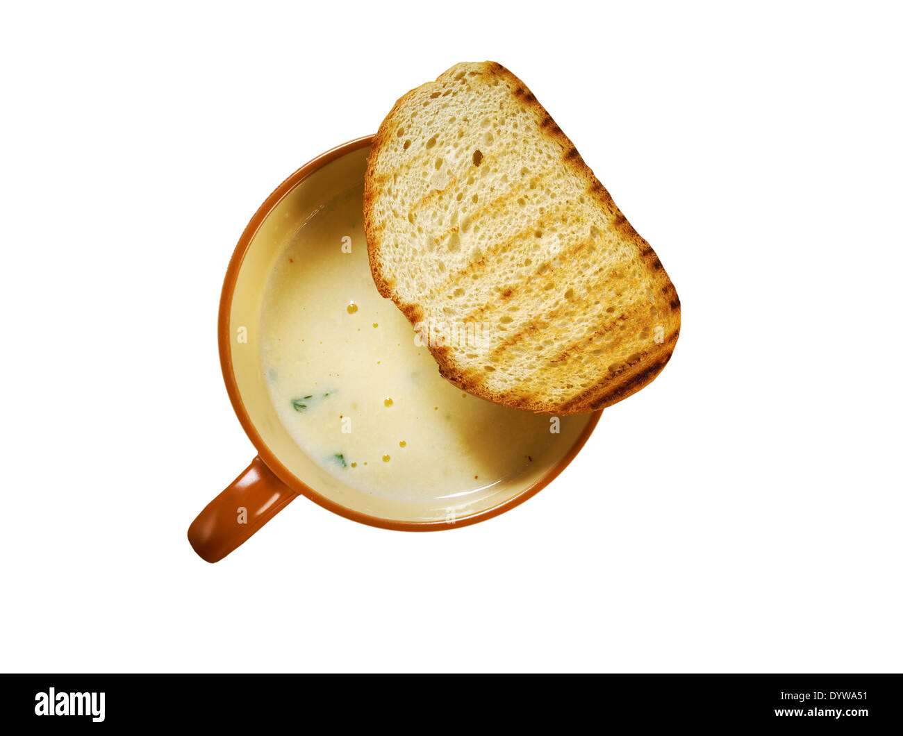 Zuppa d'aglio in crosta - italian garlic soup with toasted sliced bread ...