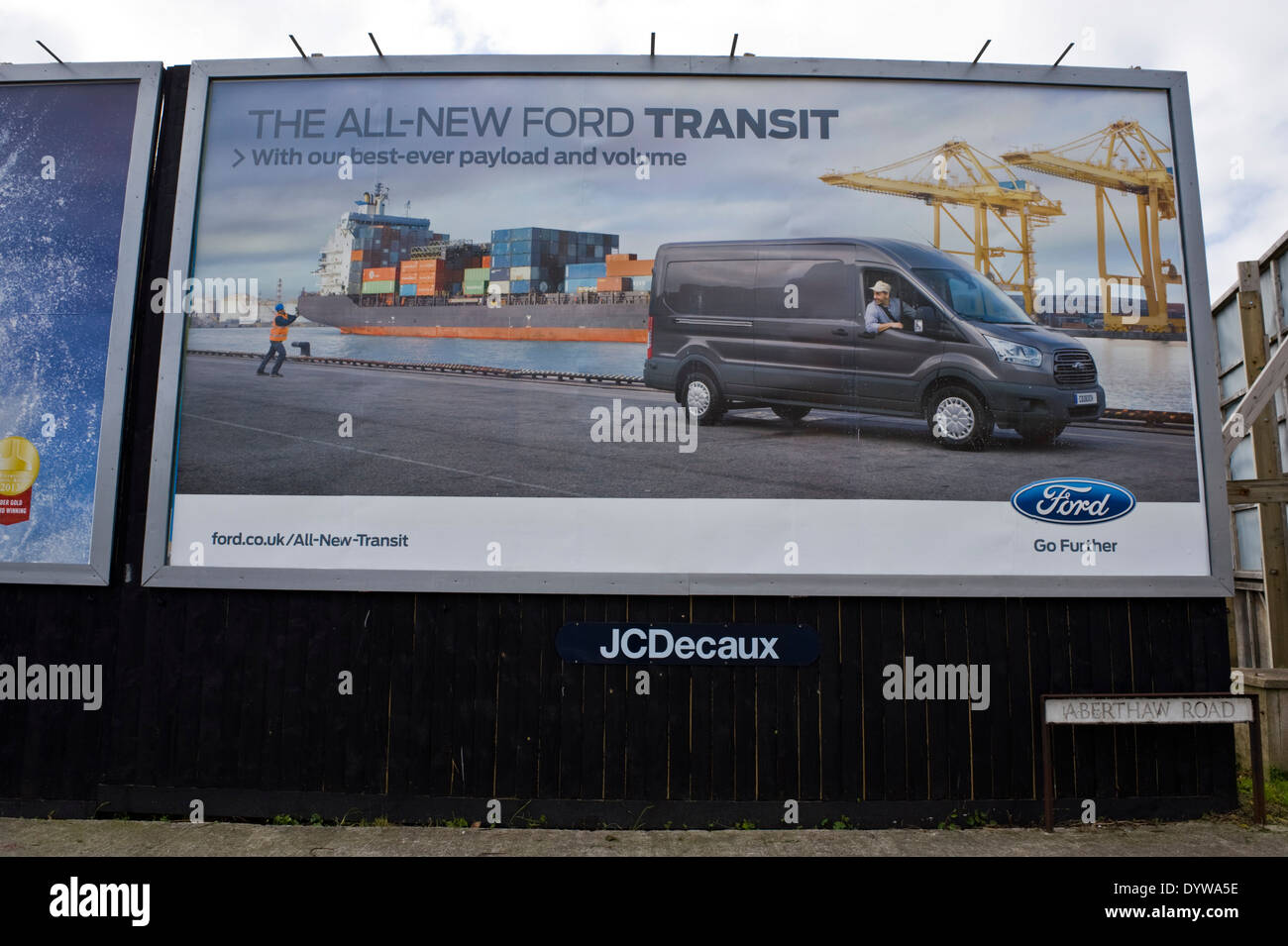 Ford Transit Van advertising billboard on JCDecaux roadside site in ...