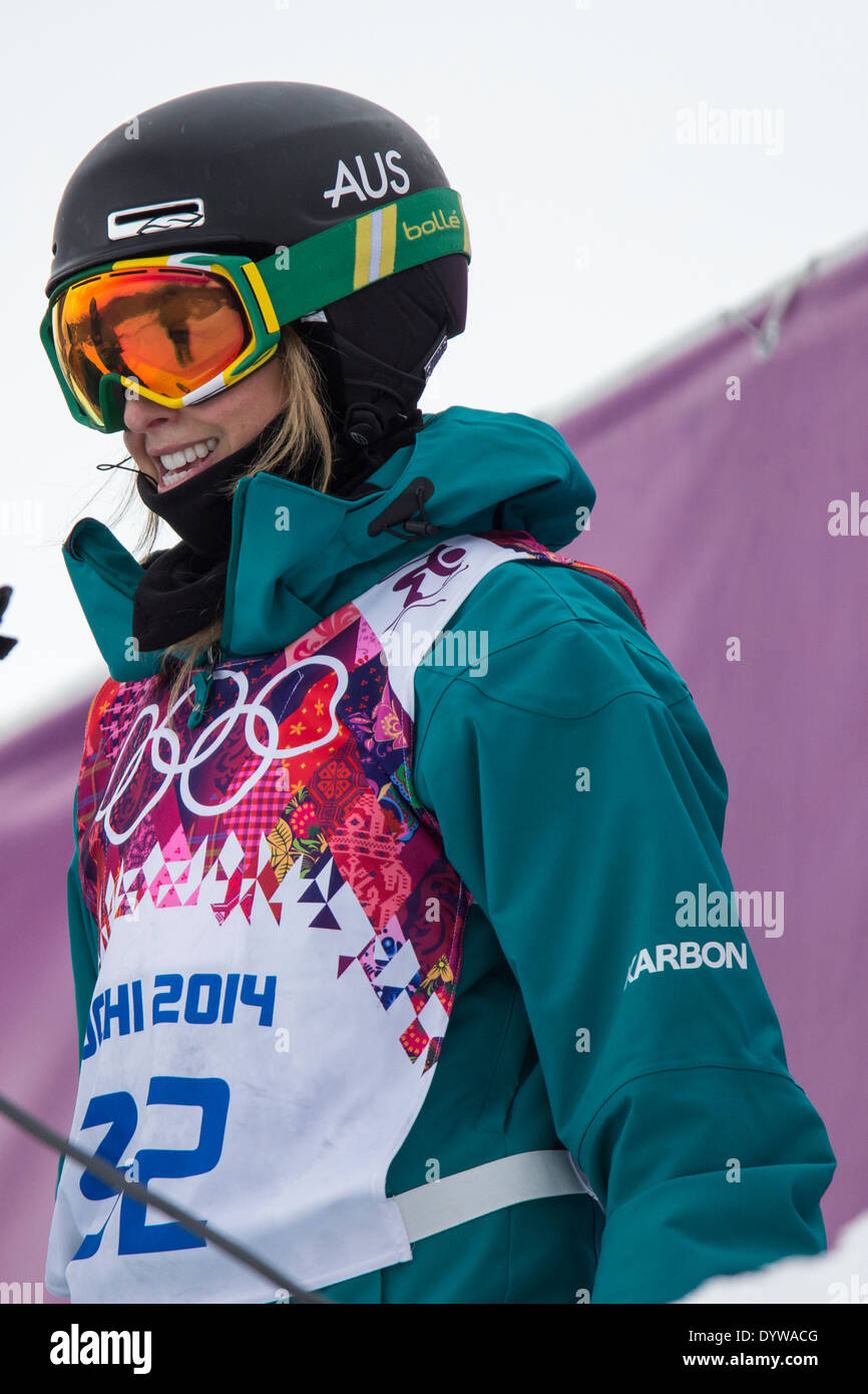 Anna Segal (AUS) competing in the Ladies' Ski Slopestyle at the Olympic ...